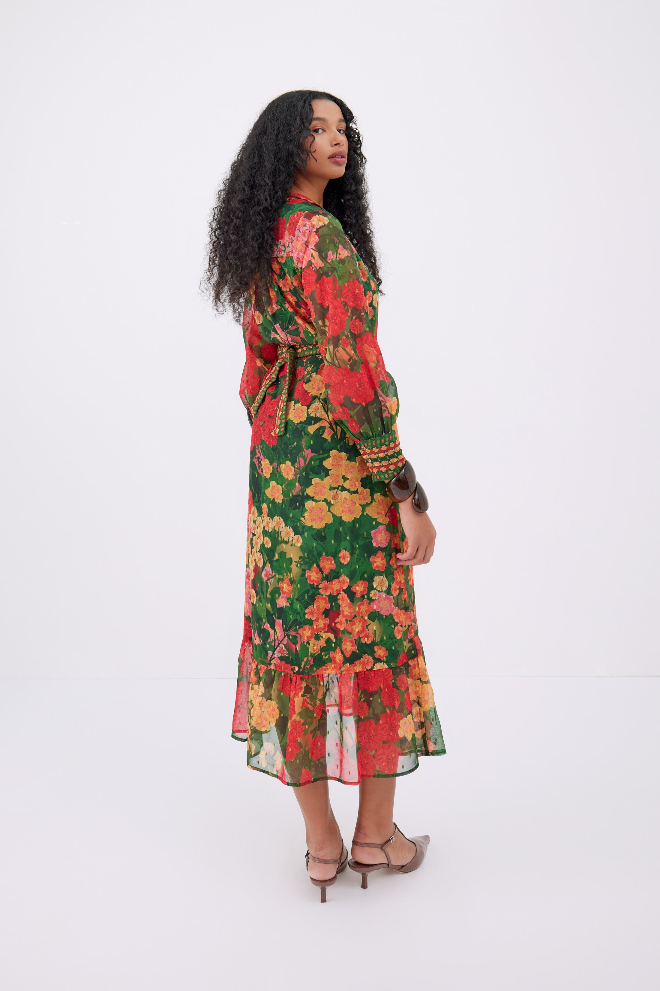 Printed Olive Dress | RAISHMA STUDIO UK – Raishma