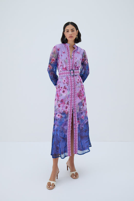 Freya Lilac Printed Dress | RAISHMA STUDIO UK – Raishma