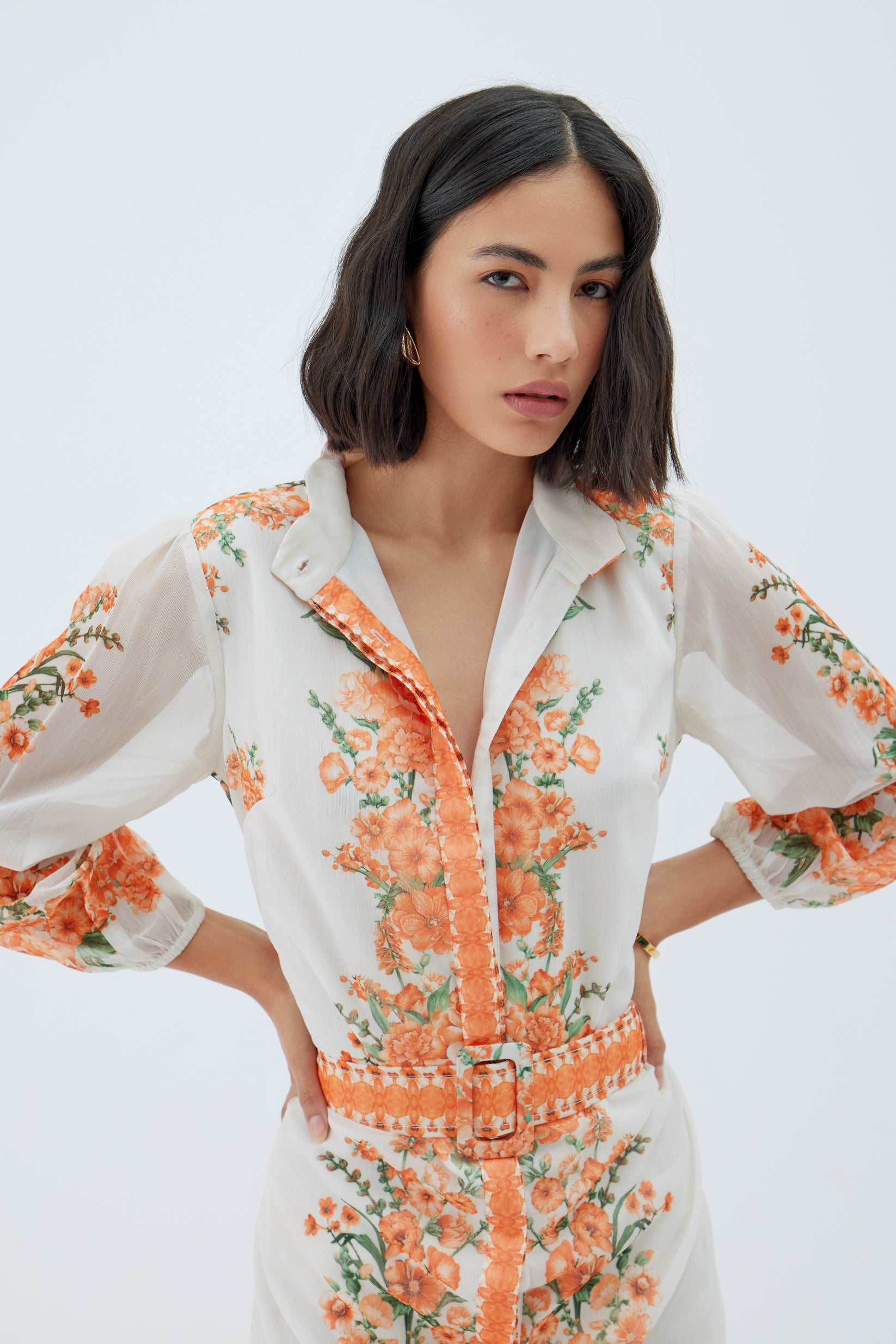Orange Rose Printed Dress | RAISHMA STUDIO UK – Raishma