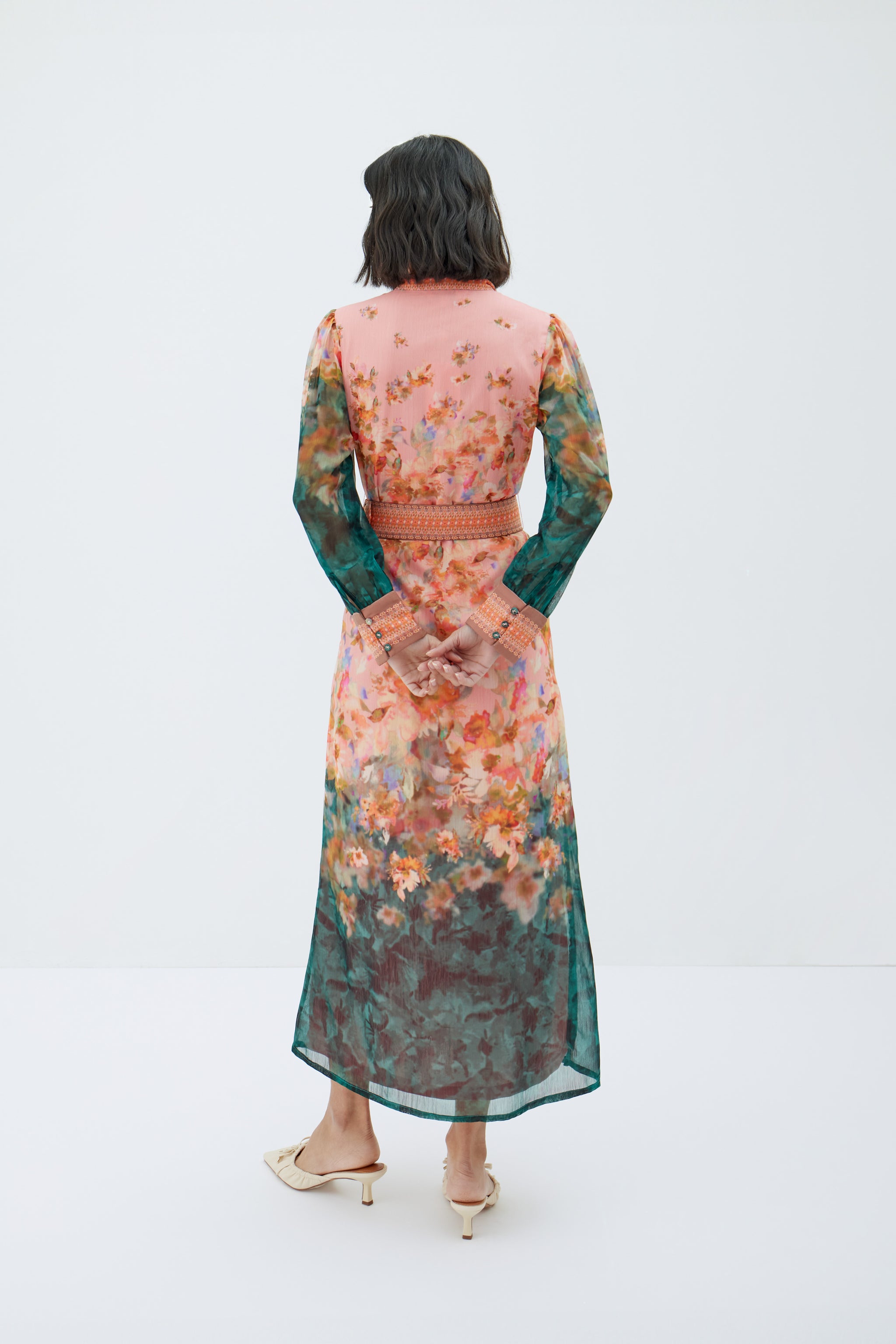 Freya Coral Printed Dress | RAISHMA STUDIO UK – Raishma