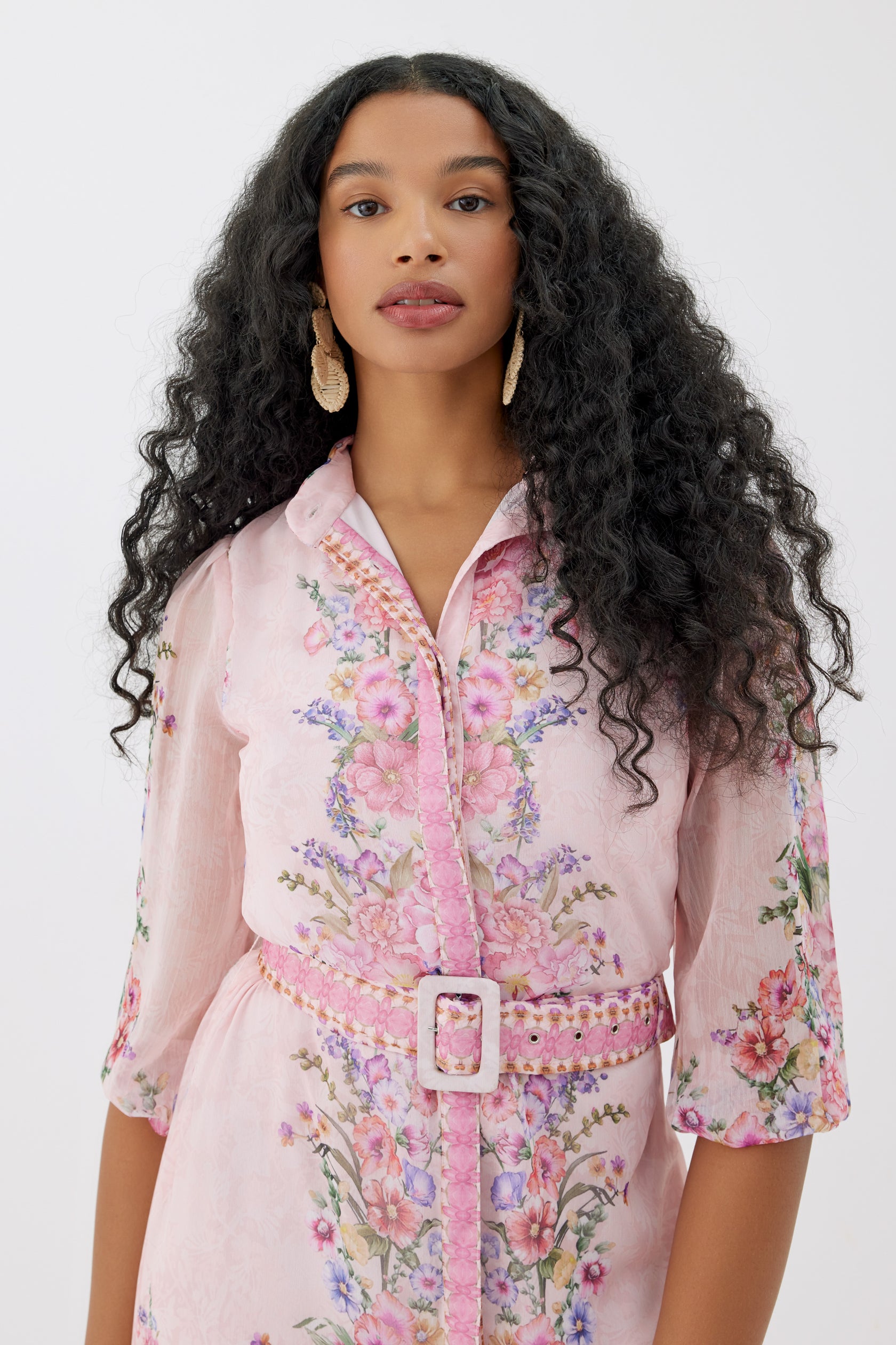 Pink Rose Printed Dress | RAISHMA STUDIO UK – Raishma