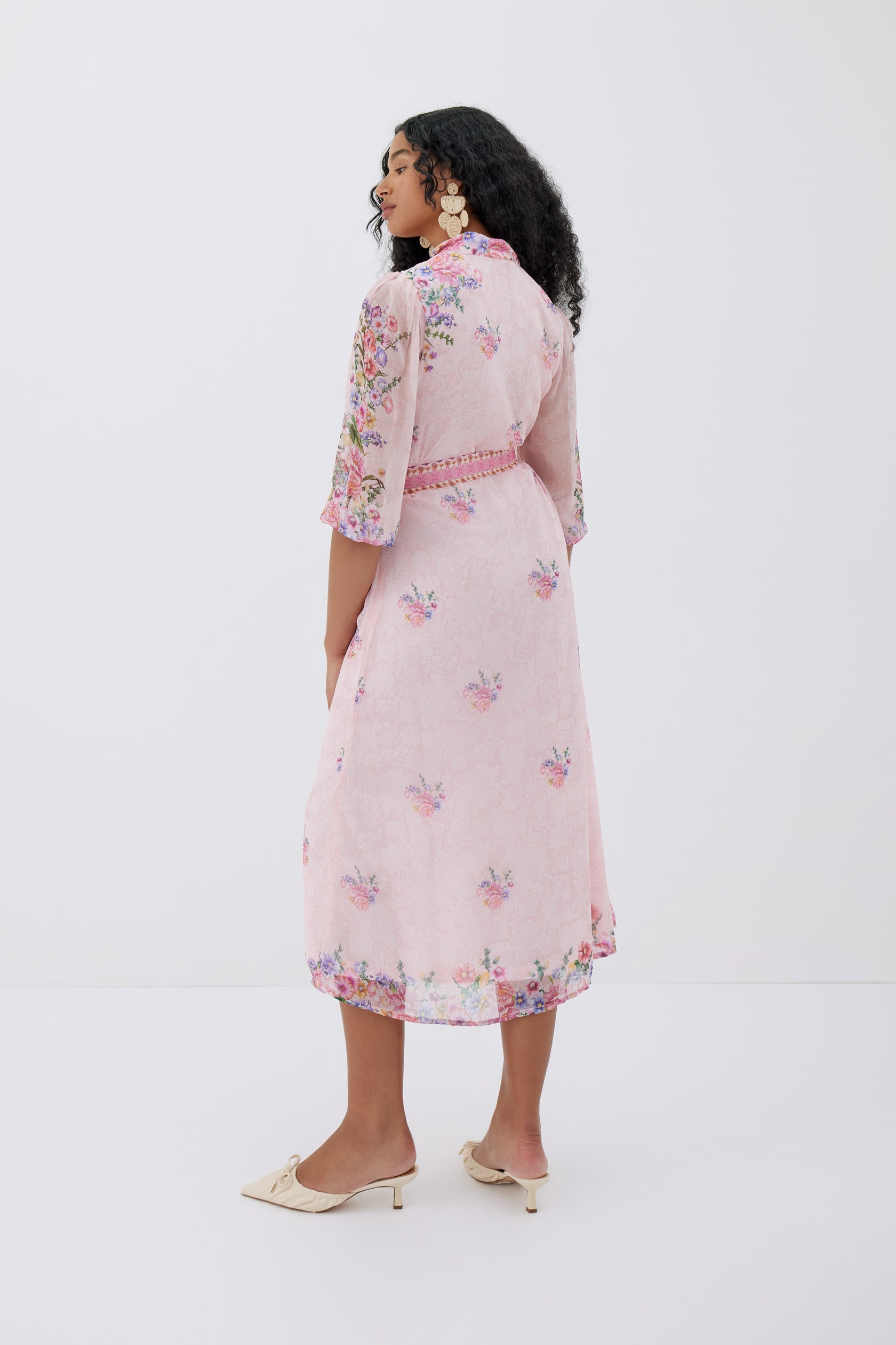 Pink Rose Printed Dress | RAISHMA STUDIO UK – Raishma