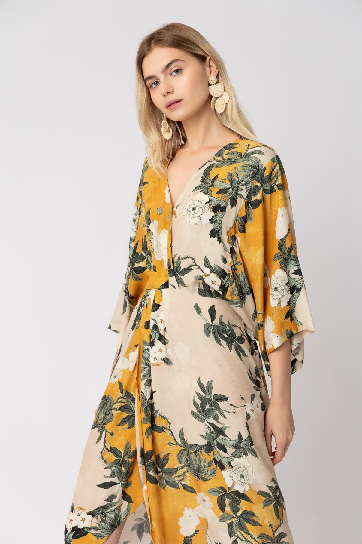 Sophia Yellow Printed Dress | RAISHMA STUDIO UK – Raishma